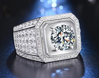 Lab Diamond Men Ring - Etsy