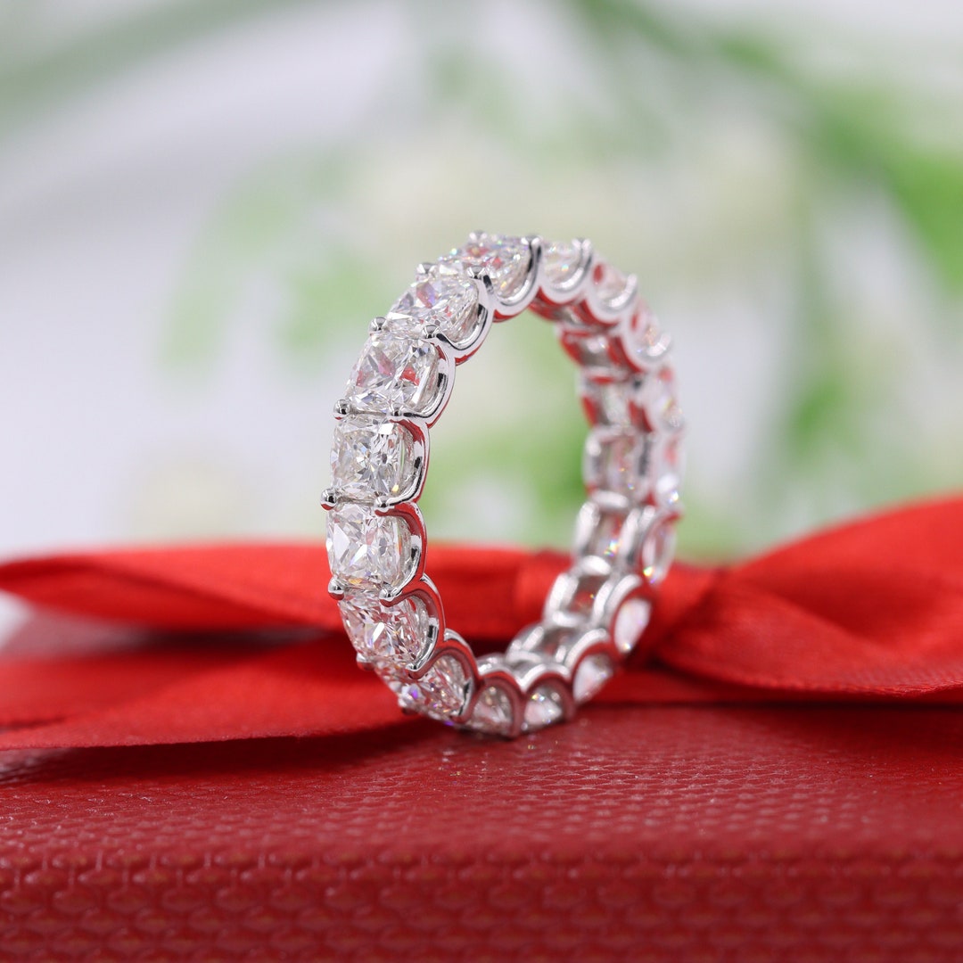 Cushion Cut Diamond U Shape Band /cushion Cut Diamond Wedding Band ...