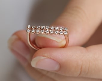 Flat Diamond Ring - Etsy