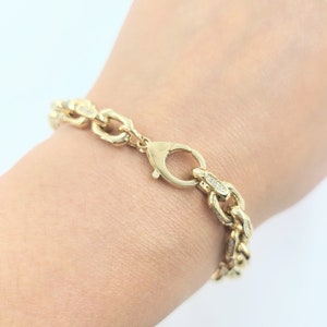 Diamond Pave Gold Link Chain Bracelet - Etsy