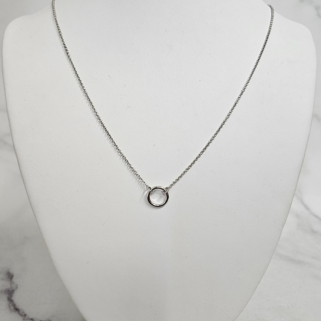 11mm Open Circle Gold Necklace/gold Circle Pendant/14k Gold Men's ...