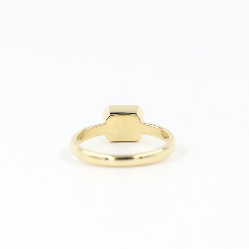 Handmade 14K Gold Emerald Ring: Bezel Set Engagement Ring - Etsy