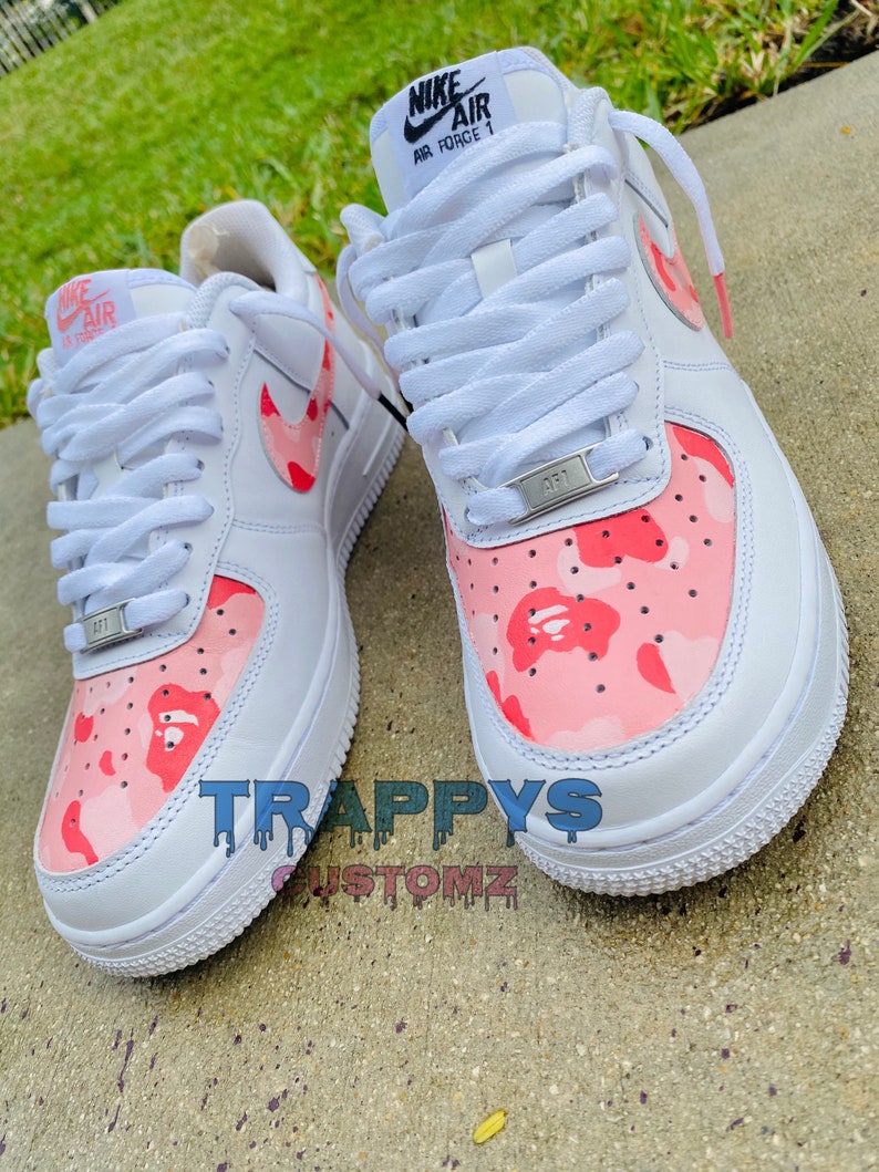 Pink Bape camo AF1s | Etsy