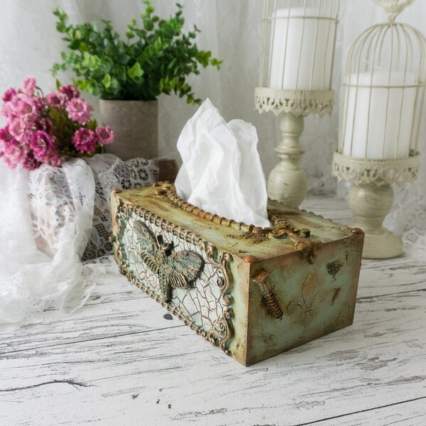 Decoupage Tissue Box Holder - Etsy