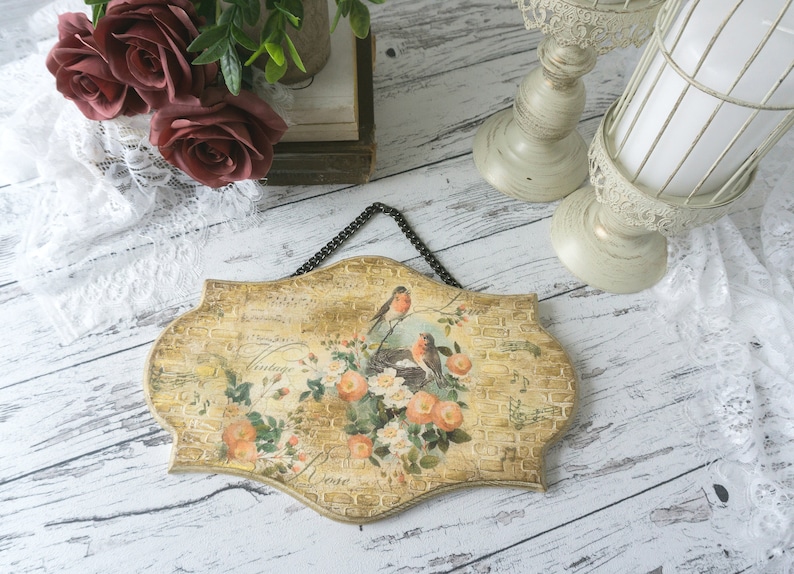 Vintage Home Sign Decoupaged Wooden Sign Shabby Chic Decor - Etsy