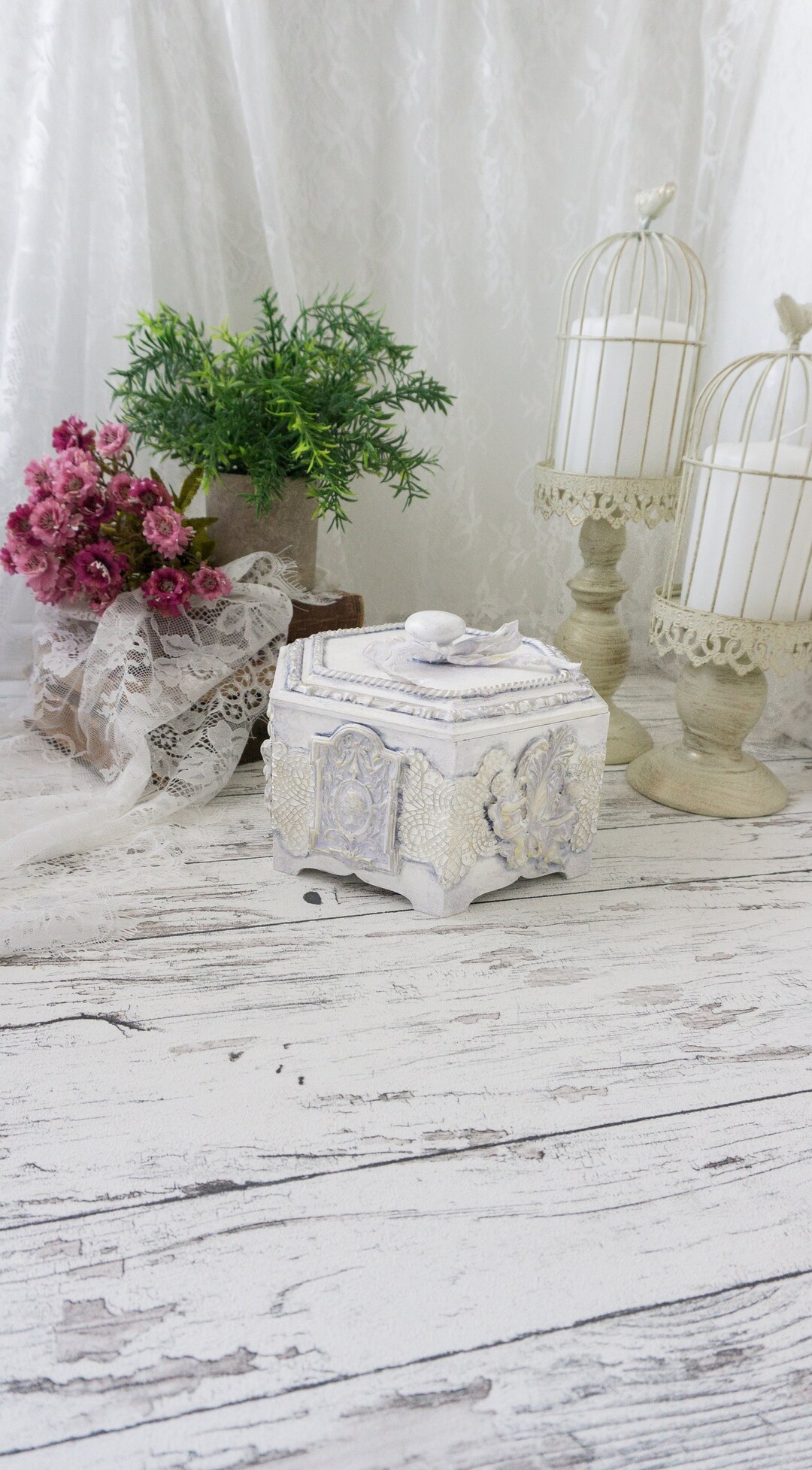 Shabby Chic Candy Storage Wooden Box Luxurious Sweet Candies Storage ...