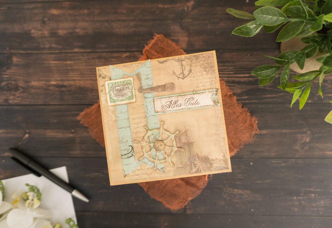 Handmade Nautical Congratulations Card | 3D Paper Flowers - Etsy