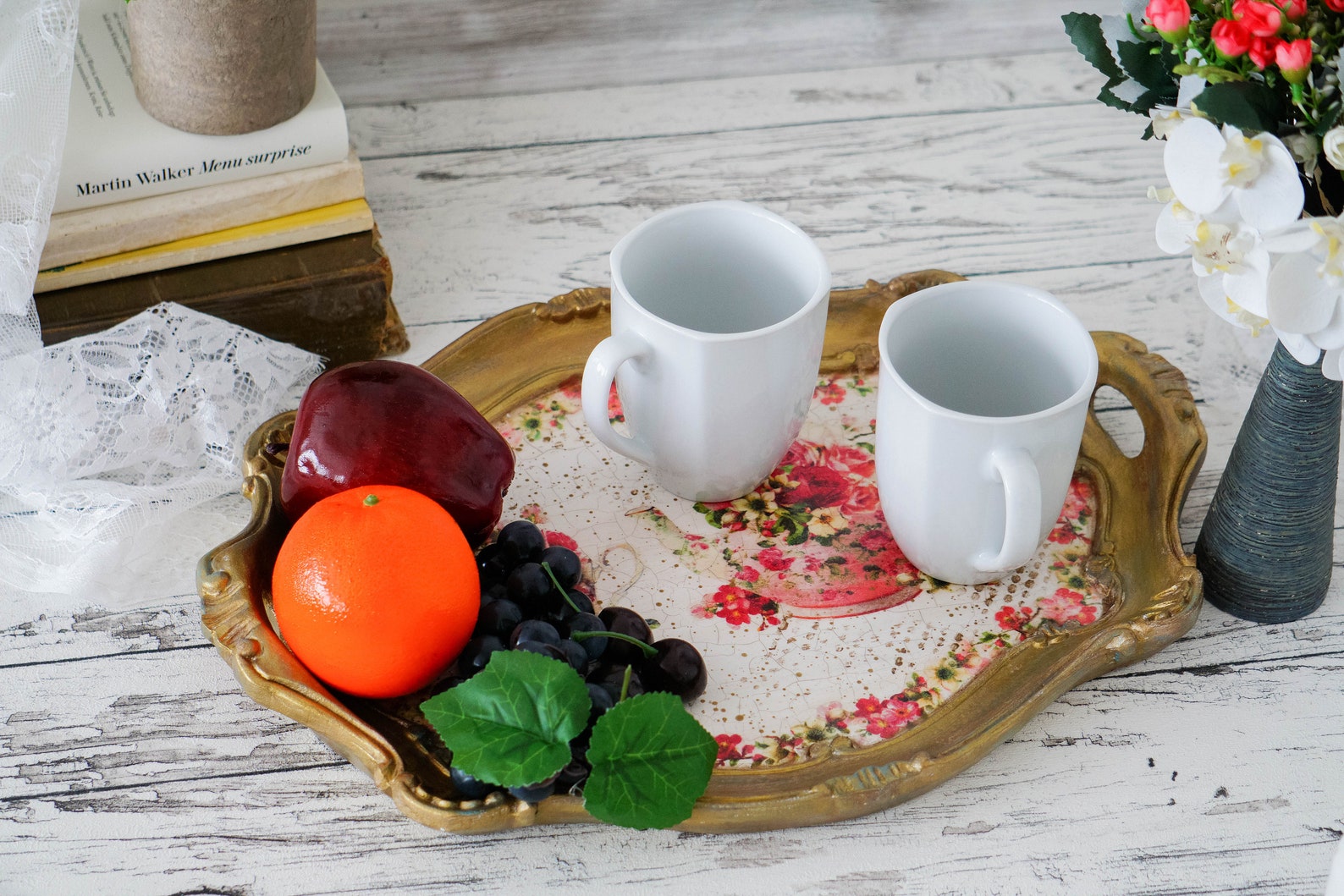 Vintage Tea Box, Tissue Box and Tray| Tea Box With 9 Compartments ...