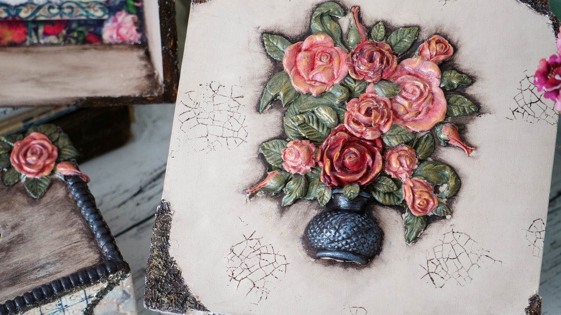 Vintage Tea Box Tissue Box and Tray Tea Box With 9 | Etsy