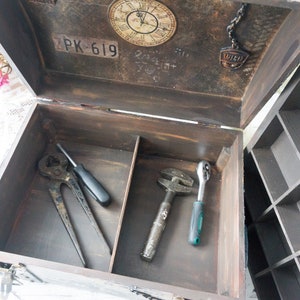 Steampunk Tool Box| Compartment Case for Makeup, Jewelry and Trinkets ...