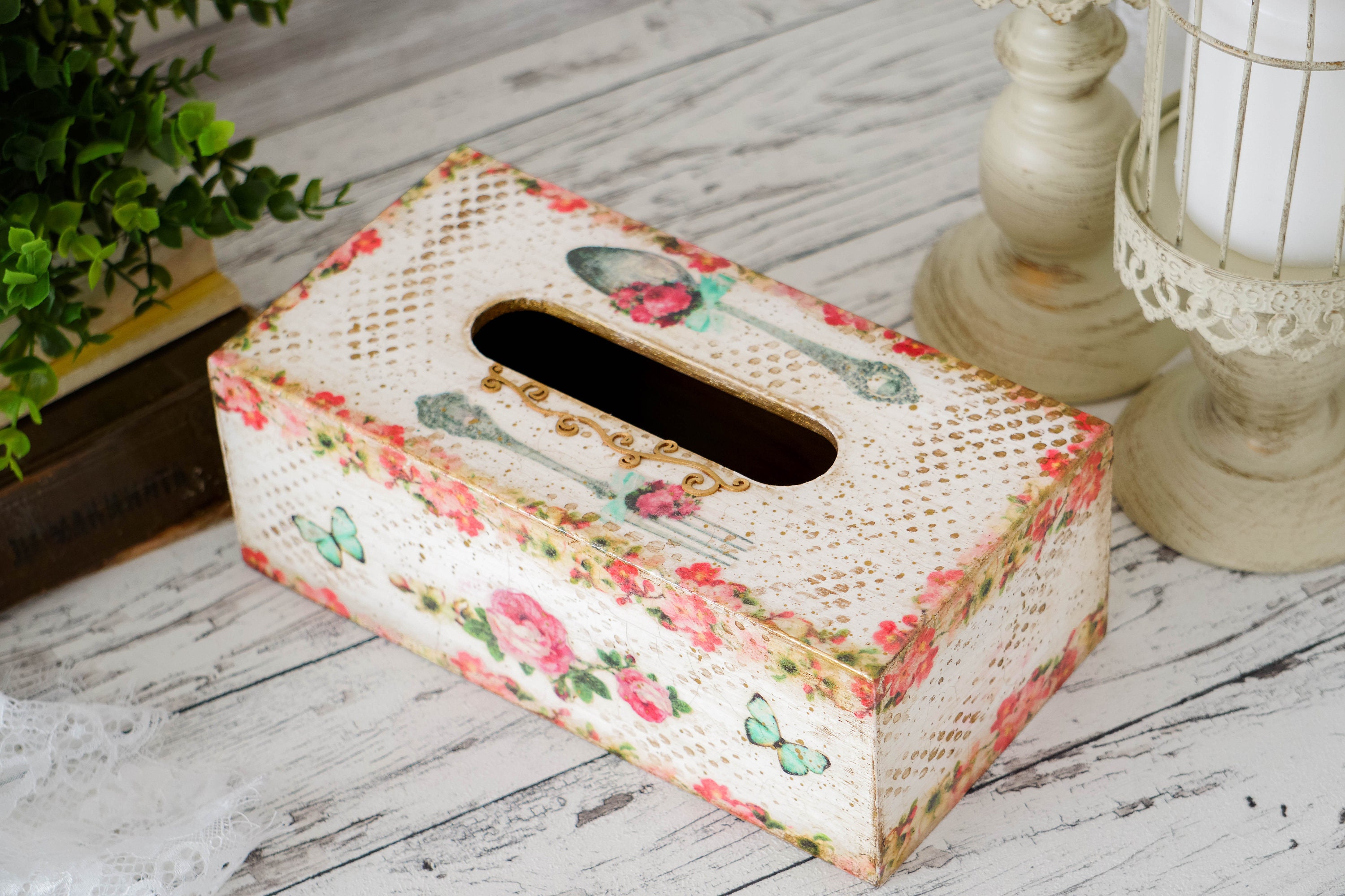 Vintage Tea Box Tissue Box and Tray Tea Box With 9 - Etsy