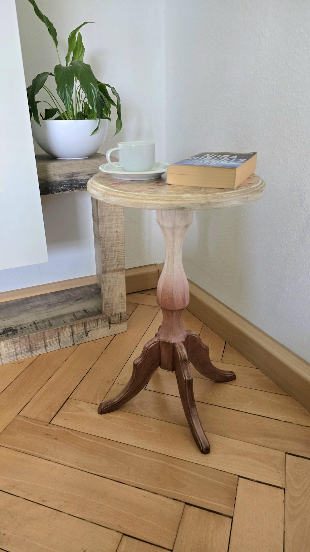 Vintage Upcycled Small Coffee Table | Wooden End Table | Decoupage Home ...