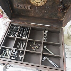 Steampunk Tool Box| Compartment Case for Makeup, Jewelry and Trinkets ...