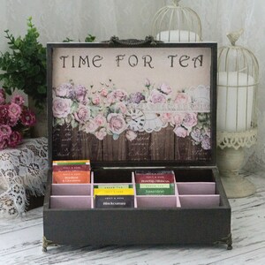 Tea Storage Box | Tea Organizer | Tea Bag Holder | Wood Tea Box | Tea ...
