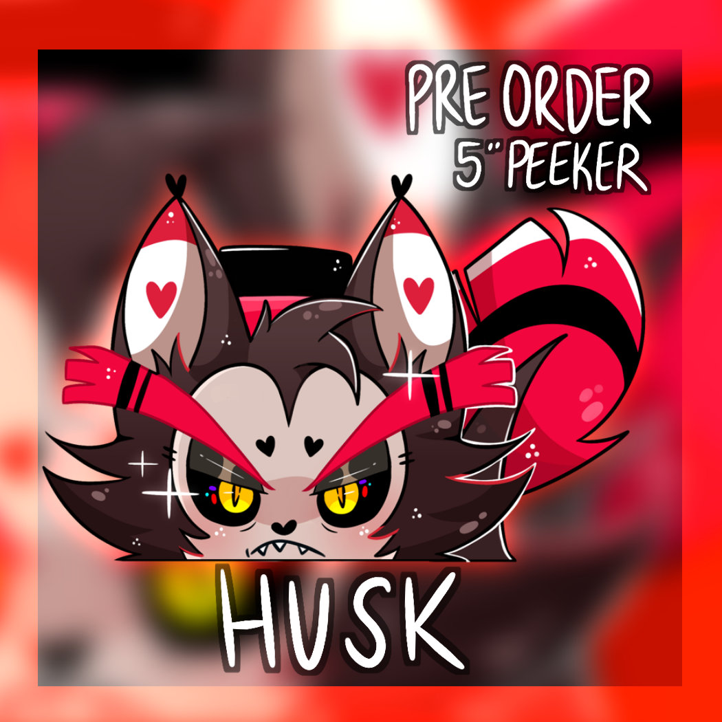 Husk: Hazbin Hotel Cute Peeker Sticker 5 Inch PRE-ORDER - Etsy