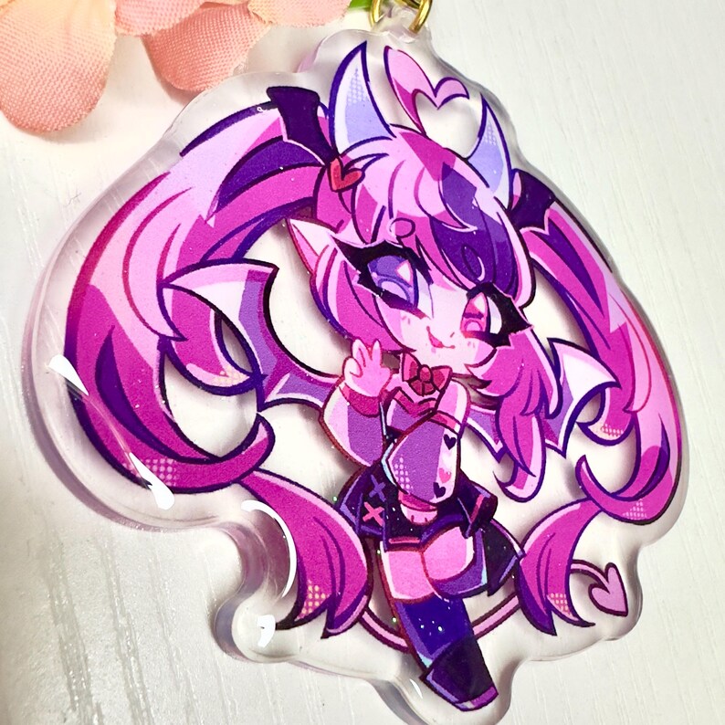 Ironmouse Vtuber Vshojo Waifu Chibi Anime Keychain Glitter Epoxy 3 ...