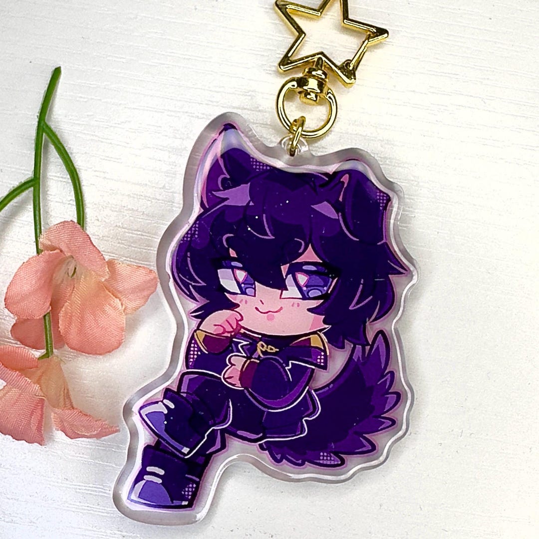 Shoto Vtuber Dog-boy Furry Chibi Anime Keychain Glitter Epoxy 3 Inches ...
