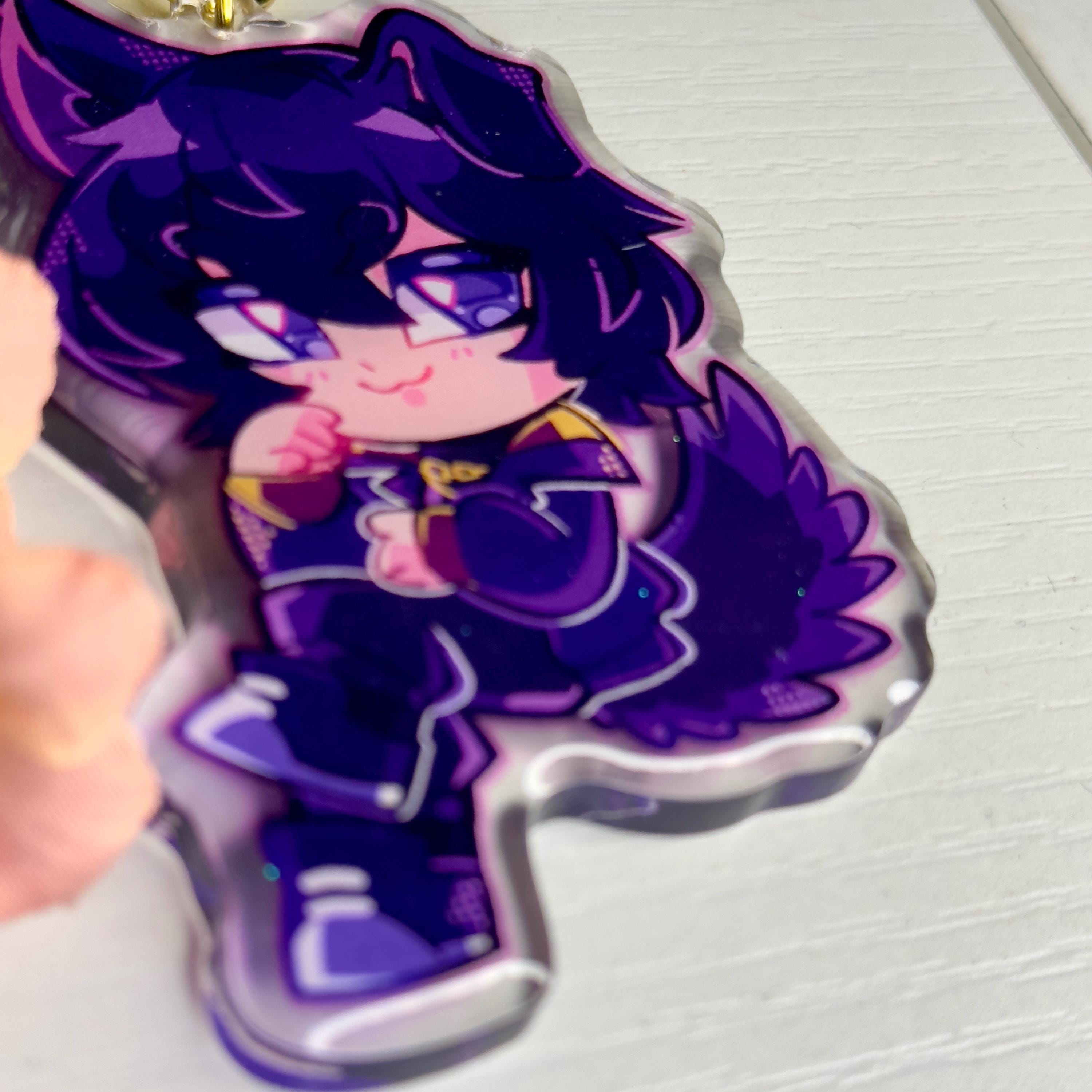 Shoto Vtuber Dog-boy Furry Chibi Anime Keychain Glitter Epoxy 3 Inches ...