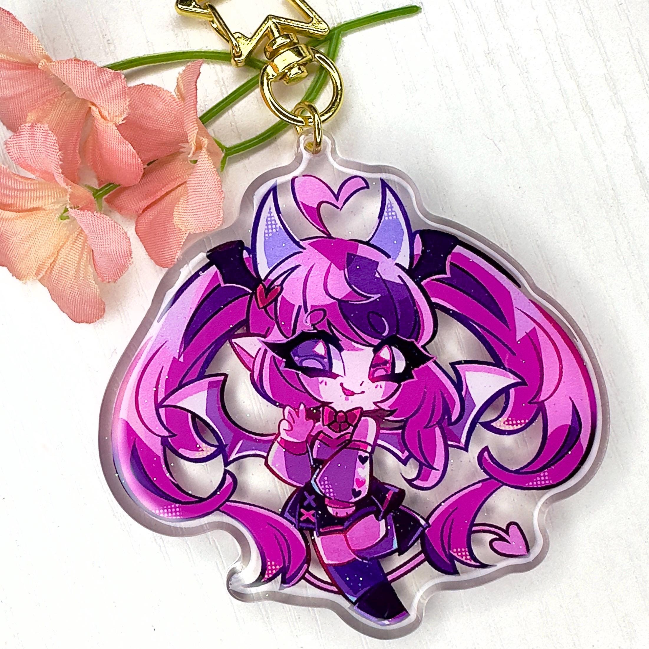 Ironmouse Vtuber Vshojo Waifu Chibi Anime Keychain Glitter Epoxy 3 ...