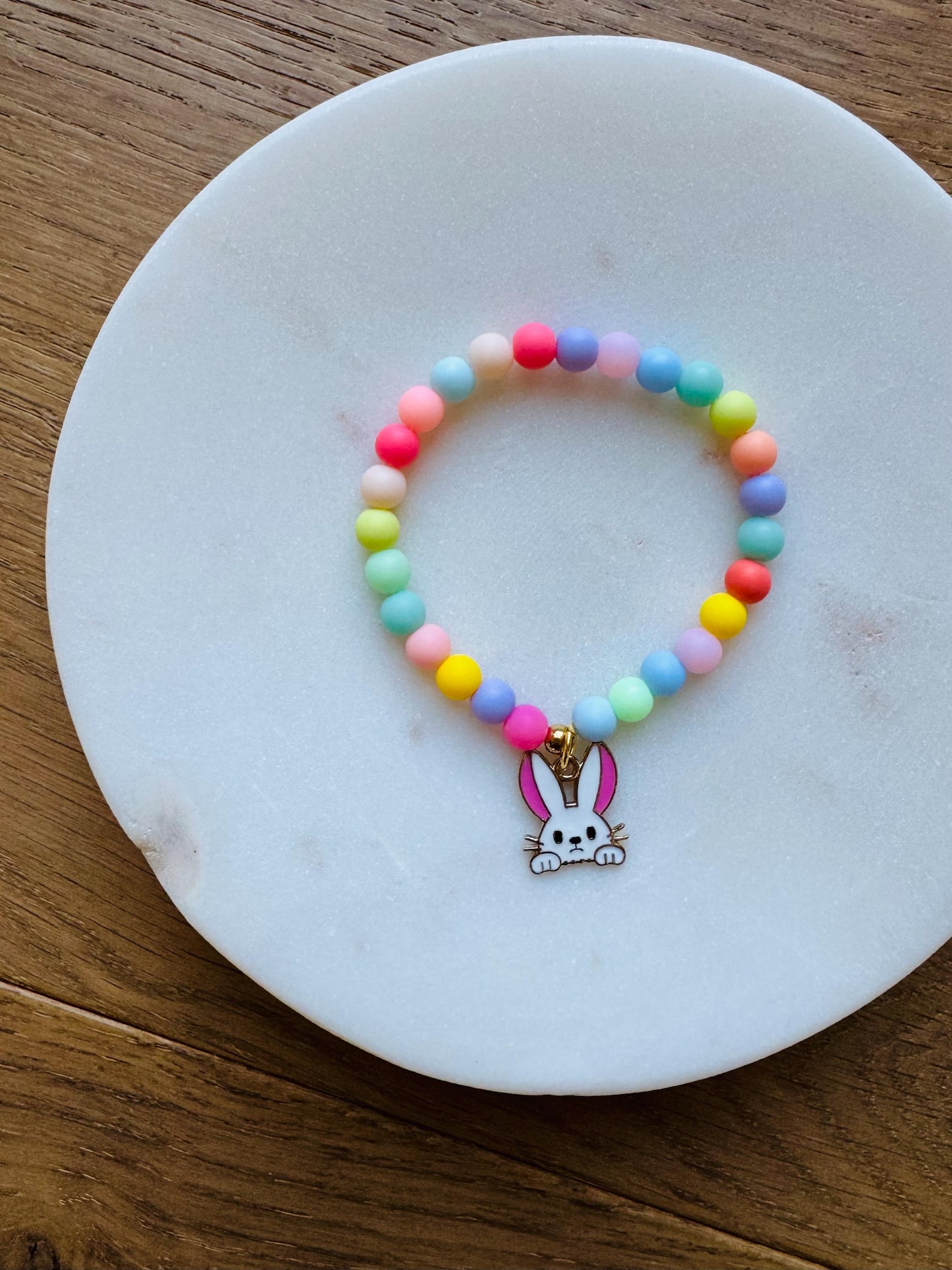 Easter Bunny Charm Beaded Bracelets, Personalized Bracelets, Custom ...