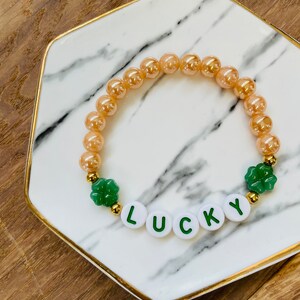 Personalized St. Patrick's Day Beaded Bracelets, Custom Bracelets, St ...