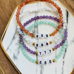 Angel Numbers Beaded Bracelets, Angel Numbers Jewelry, Stackable ...