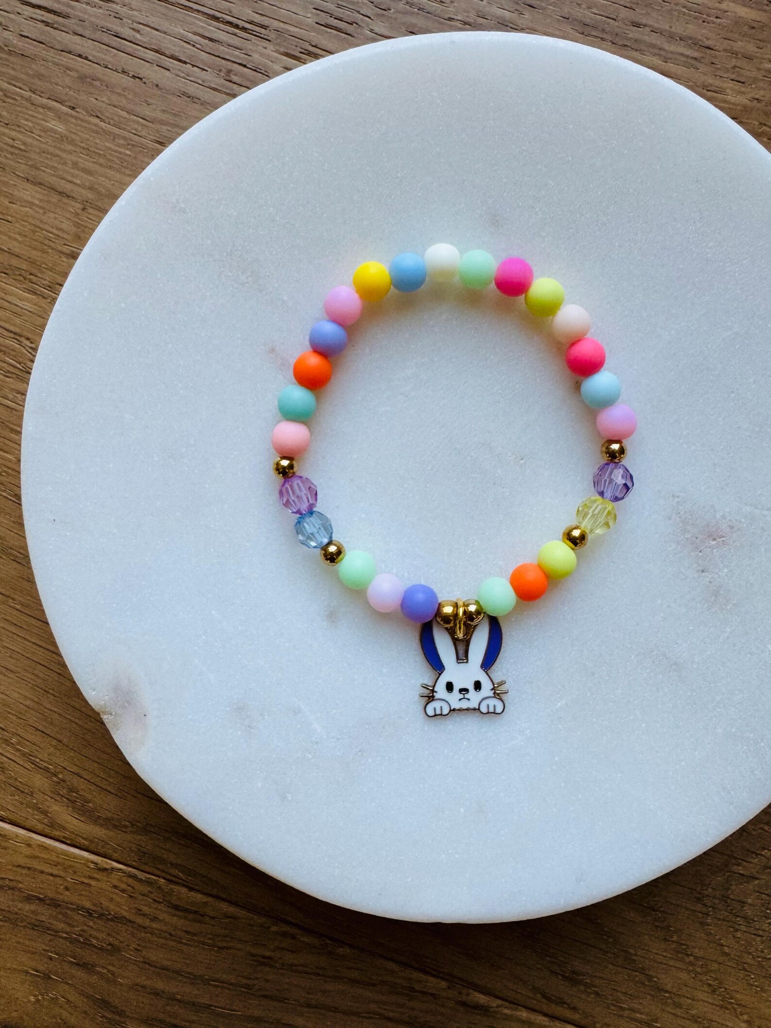 Easter Bunny Charm Beaded Bracelets, Personalized Bracelets, Custom ...