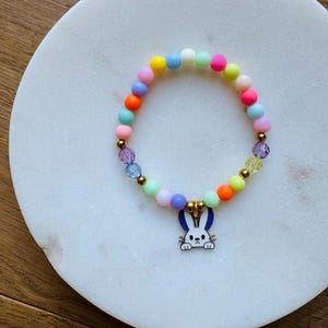 Easter Bunny Charm Beaded Bracelets, Personalized Bracelets, Custom ...