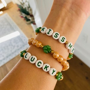 Personalized St. Patrick's Day Beaded Bracelets, Custom Bracelets, St ...