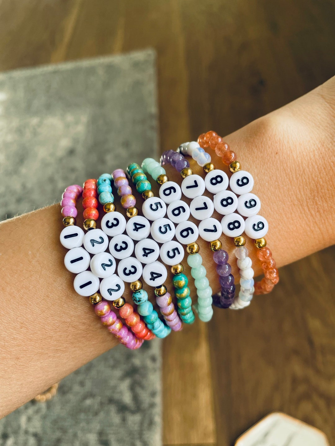 Angel Numbers Beaded Bracelets, Angel Numbers Jewelry, Stackable ...