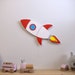 Wooden ROCKET WALL LIGHT Wooden Night Lights for Kids - Etsy