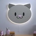 Cute KITTEN WALL LIGHT Wooden Night Lights for Kids Soft Light for ...