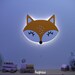 Cute FOX WALL LIGHT Wooden Night Lights for Kids Soft Light for Nursery ...