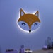 Cute FOX WALL LIGHT Wooden Night Lights for Kids Soft Light for Nursery ...