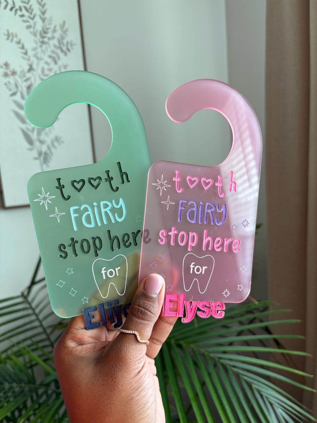 Tooth Fairy Door Hanger Custom Tooth Fairy Sign for Kids Name Acrylic ...