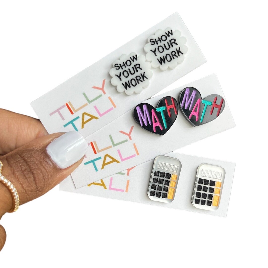 Math Teacher Earrings Math Teacher Gifts Calculator Stud Earrings Gifts ...