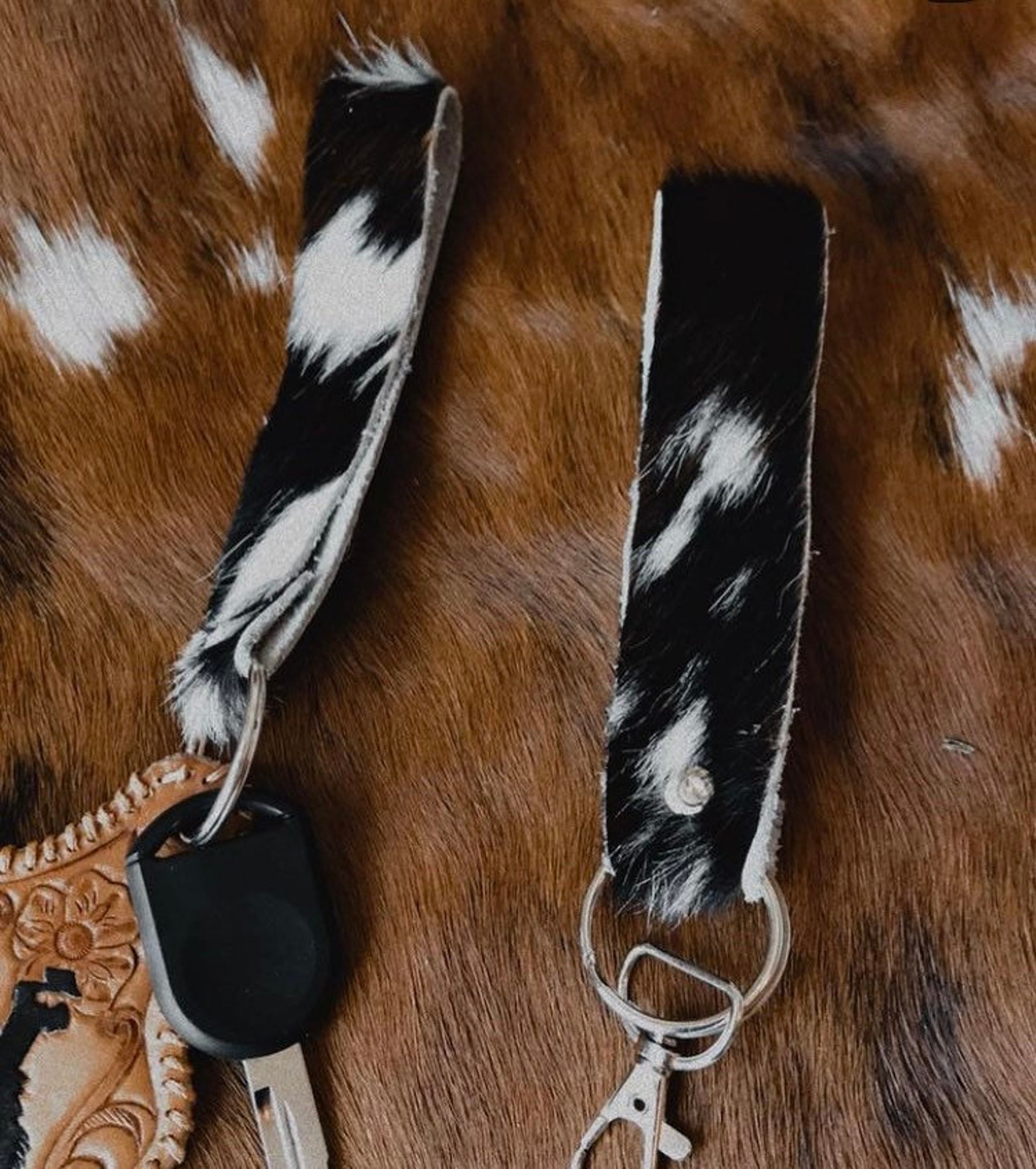 Genuine Hair on Hide Keychain - Etsy