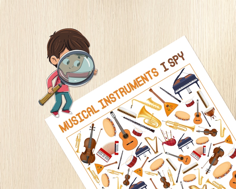 Musical Instruments I Spy Games Counting Activity Look and - Etsy
