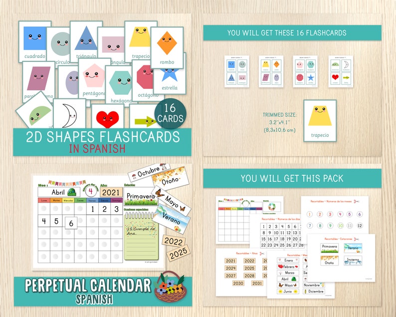 Spanish MEGA BUNDLE Spanish Worksheets Flashcards Calendar - Etsy