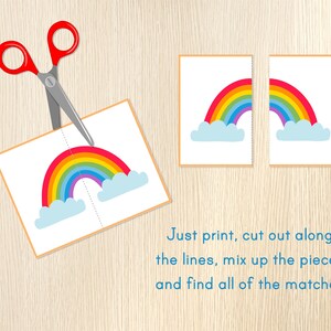 Rainbow Matching Games, 20 Puzzles for Toddlers, Preschool Activity ...