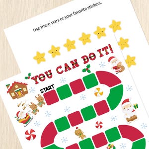 Christmas Reward Chart - Cute Santa Sticker Chart - Toddler, Preschool ...