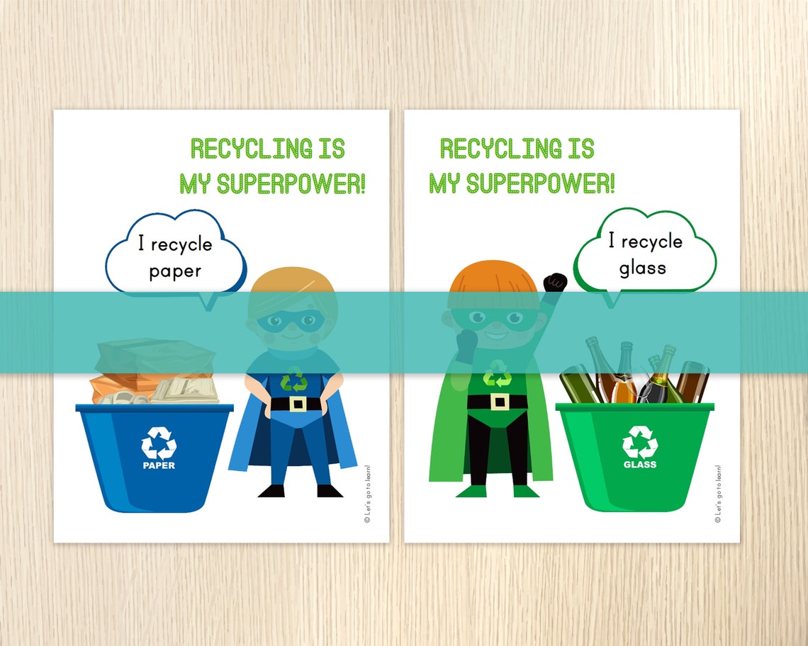 Earth Day Posters - Recycling Heroes - Learn to Recycle - Environment ...