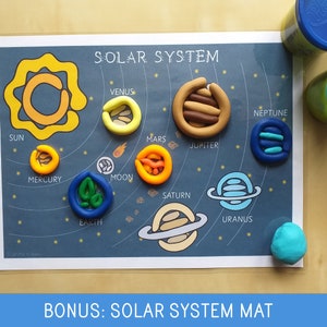 Space Playdough Mats, Play Doh Activity, Solar System Mat, Astronomy ...