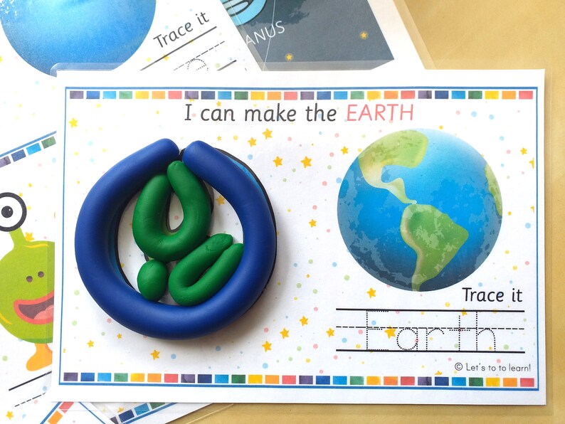Space Playdough Mats Play Doh Activity Solar System Mat - Etsy