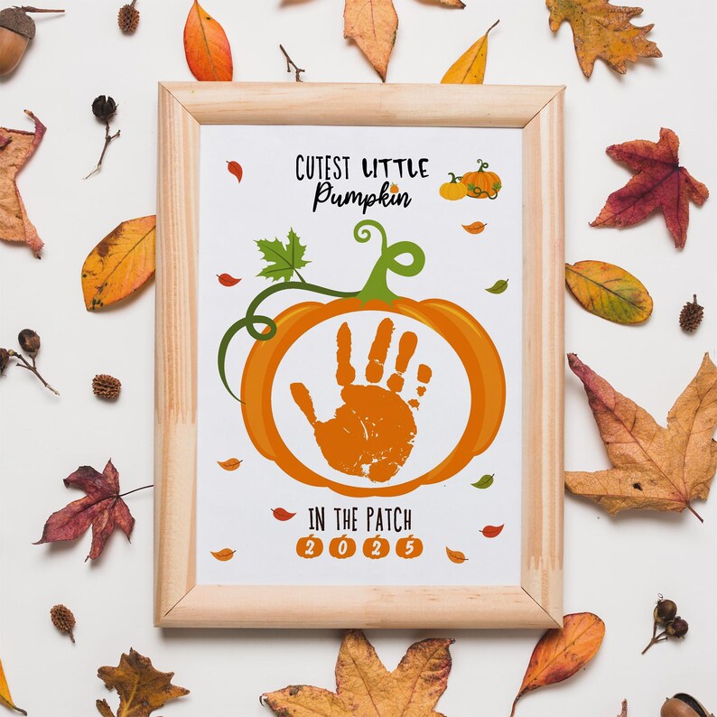 Halloween Pumpkin Handprint Craft 2025, Fall Activity, Toddler ...