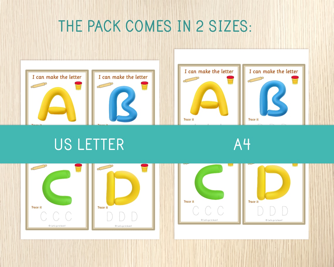 Letters Play Dough Mats Preschool Pre-k Kindergarten - Etsy