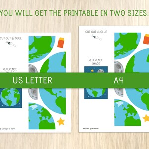 Earth Day Cut & Glue Activity, Toddler, Preschool, Kindergarten, Paper ...