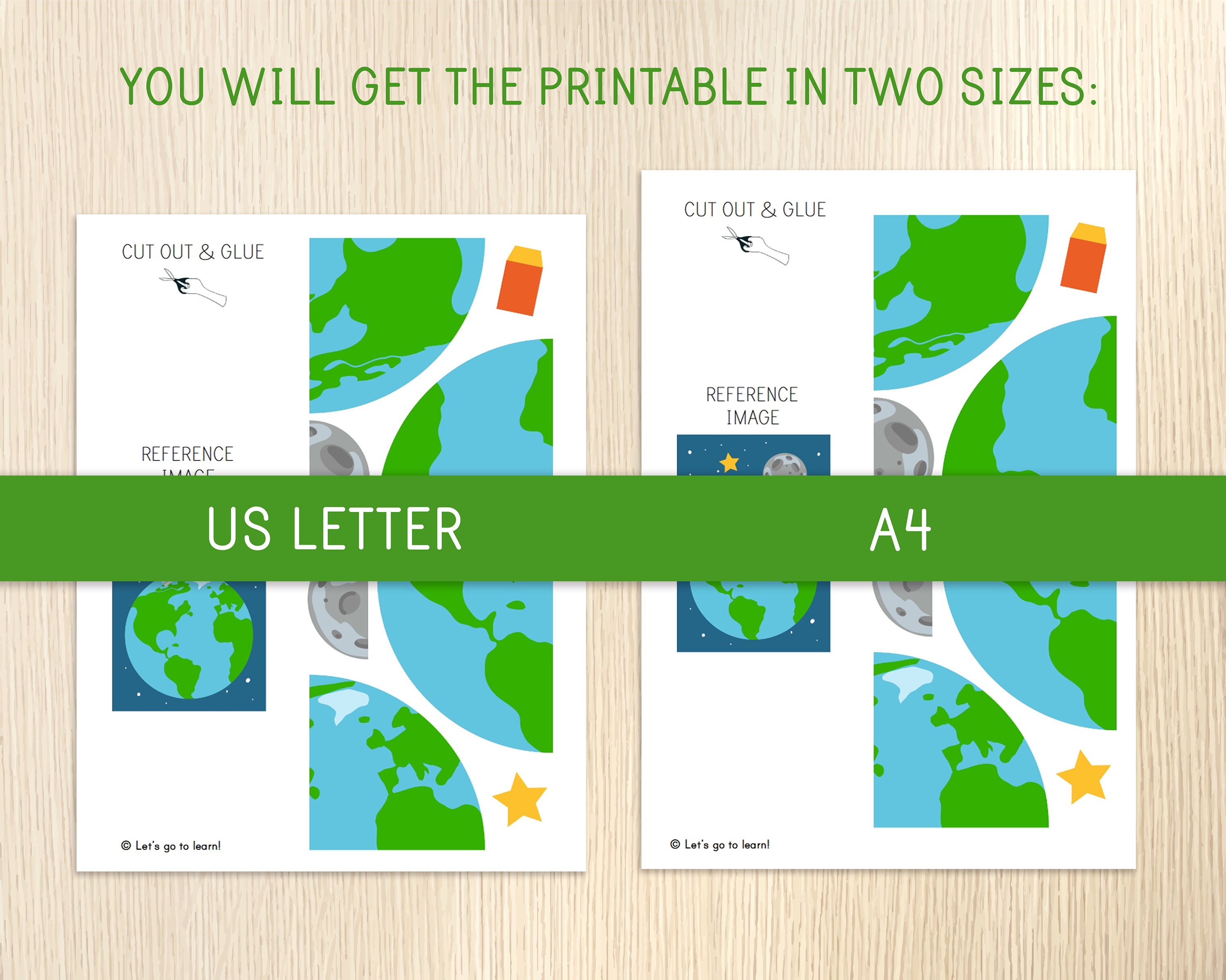 Earth Day Cut & Glue Activity, Toddler, Preschool, Kindergarten, Paper ...