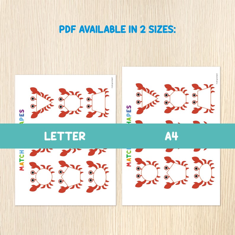 Crab Shape Matching Activity, 2D Shapes, Summer Busy Book Pages ...