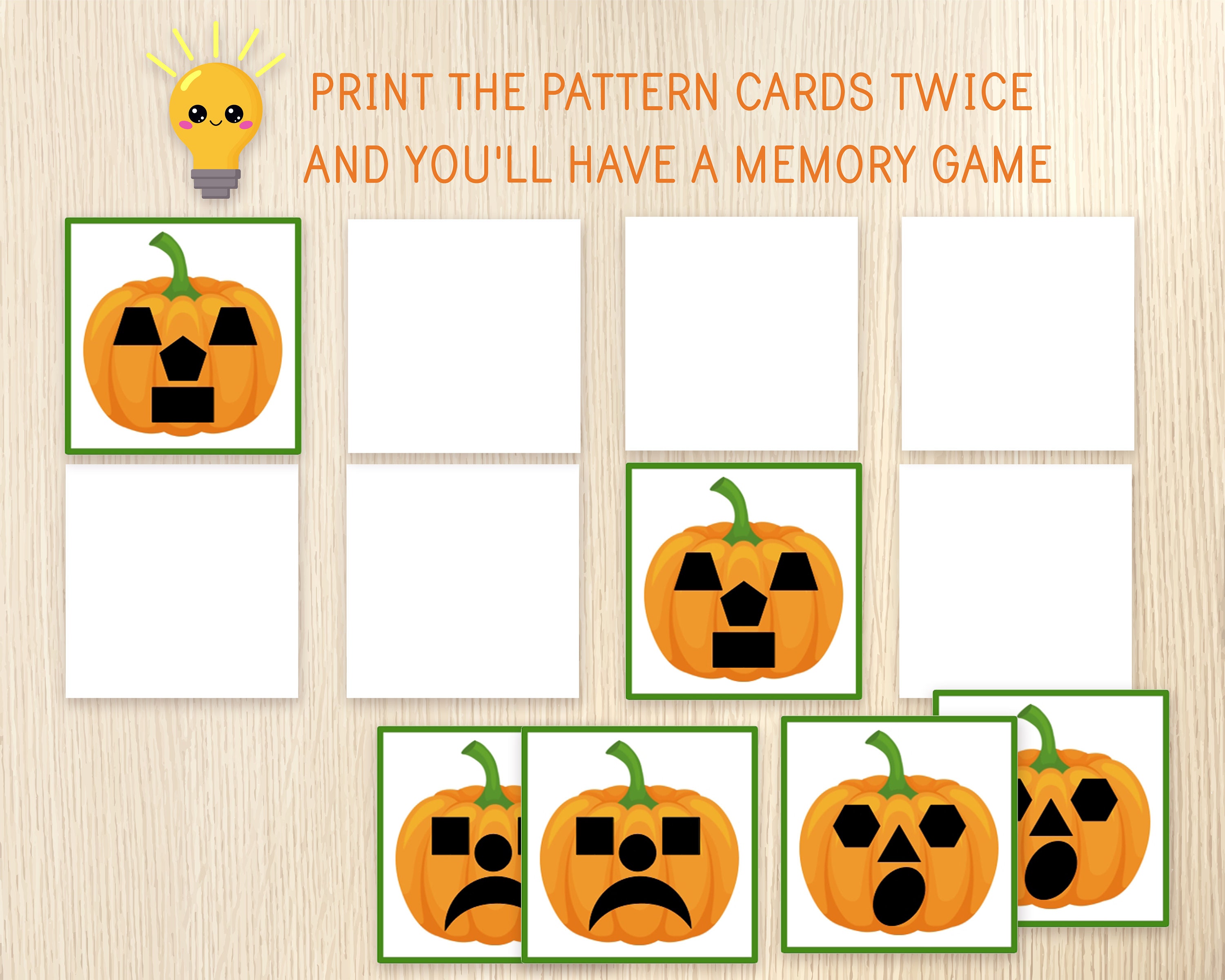 Build a Jack-o'- Lantern, Shapes Matching Activity, Halloween Printable ...